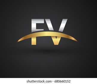Fv Initial Logo Company Name Colored Stock Vector (Royalty Free) 680660152