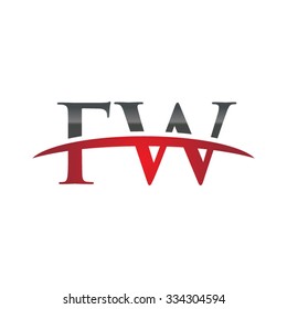 Fw Initial Company Red Swoosh Logo: เวกเตอร์สต็อก (ปลอดค่าลิขสิทธิ์ ...