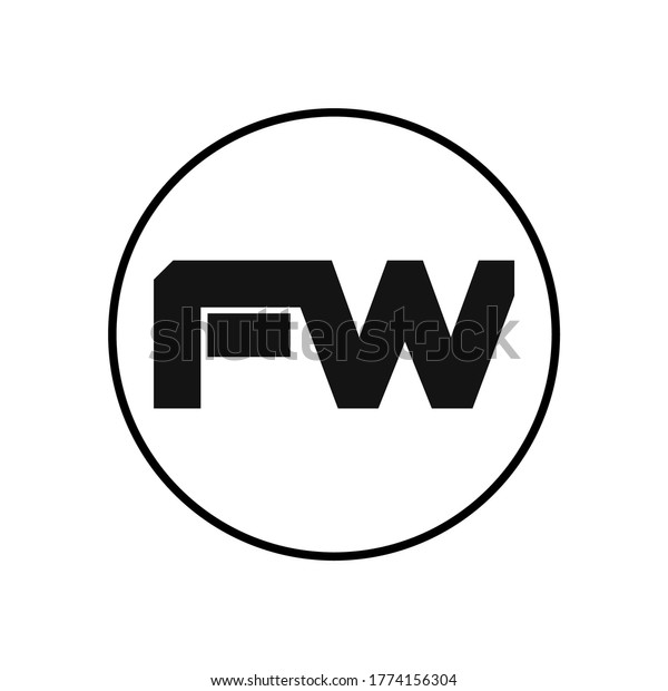 Fw Letter Logo Design Simple Style Stock Vector (Royalty Free ...