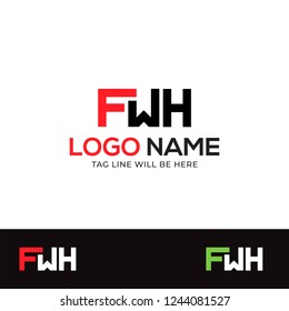 Fwh Letter Logo Design Stock Vector (Royalty Free) 1244081527