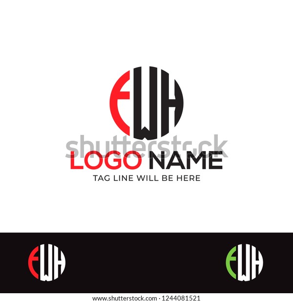 Fwh Letter Logo Design Stock Vector (Royalty Free) 1244081521 ...