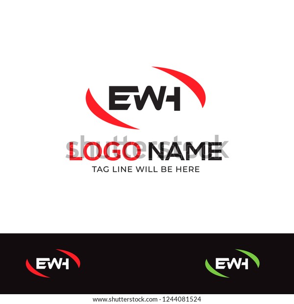 Fwh Letter Logo Design Stock Vector (Royalty Free) 1244081524