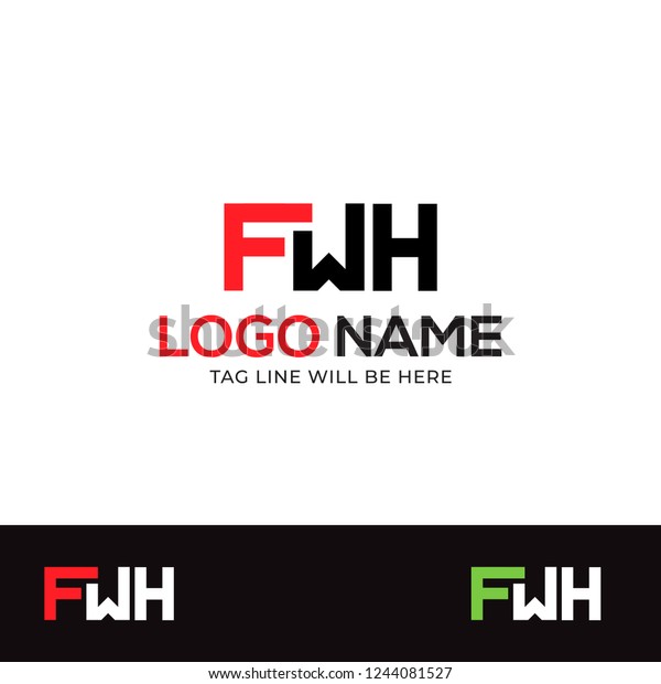 Fwh Letter Logo Design Stock Vector (Royalty Free) 1244081527