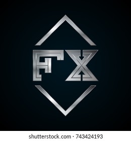 Fx Monogram Metal Logo Silver Logo Stock Vector (Royalty Free ...