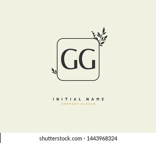 G Gg Beauty Vector Initial Logo Stock Vector (Royalty Free) 1443968324 ...