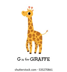 G Giraffe Flashcard Letter G Learning Stock Vector (Royalty Free ...