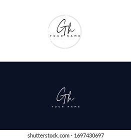 G H Gh Initial Letter Handwriting Stock Vector (Royalty Free ...