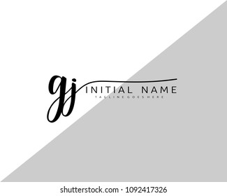 G J Initial Handwriting Logo Vector Stock Vector (Royalty Free ...
