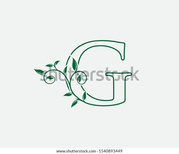 G Letter Green Leaf Letter G Stock Vector (Royalty Free) 1540893449 ...