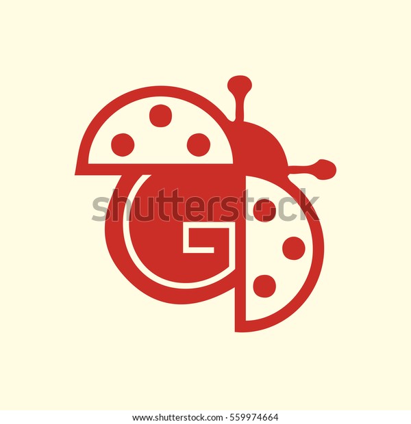 G Letter Lady Bug Icon Emblem Stock Vector (Royalty Free) 559974664 ...
