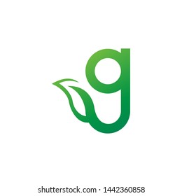 G Letter Leaf Logo Template Vector Stock Vector (Royalty Free ...