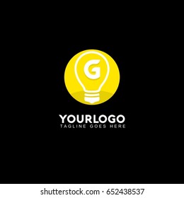 G Letter Light Logo Lamp Idea: vector de stock (libre de regalías ...