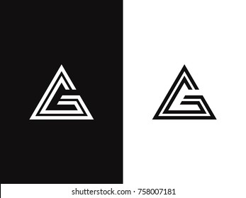 G Letter Logo Concept Line Triangle Stock Vector (Royalty Free ...