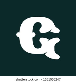 G Letter Logo Made Bones Vector Stock Vector (Royalty Free) 1551058247 ...