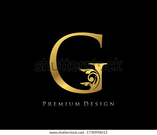 G Letter Luxury Gold Design Graceful Stock Vector (Royalty Free ...