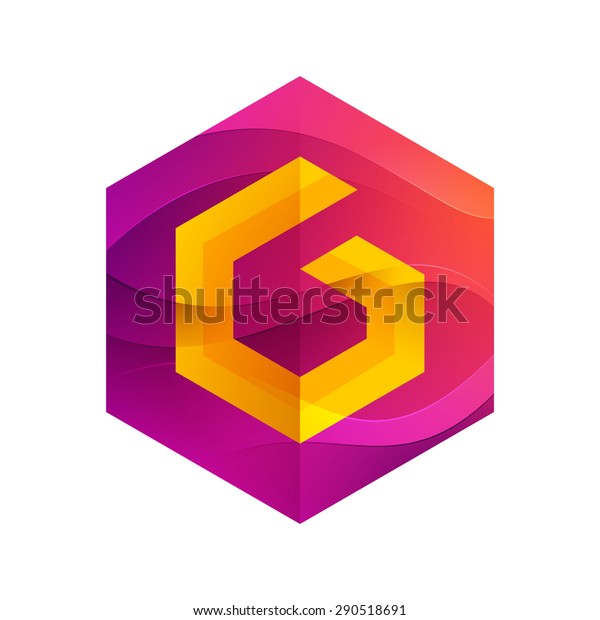 G Letter Mist Waves Hexagon Volume Stock Vector (Royalty Free ...