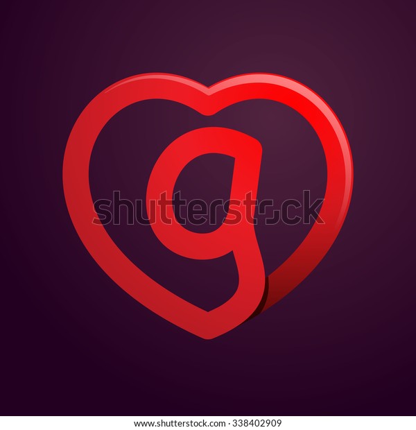 G Letter Red Heart Vector Design Stock Vector (Royalty Free) 338402909 ...