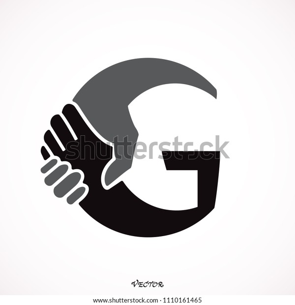 G Logo Handshake G Letter Design 库存矢量图（免版税）1110161465 | Shutterstock