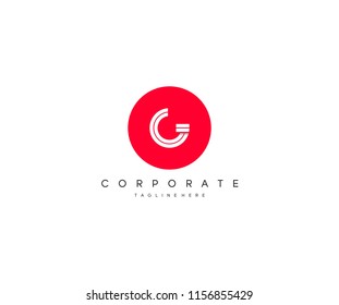 G Monogram Letter Logo Design Red Stock Vector (Royalty Free ...