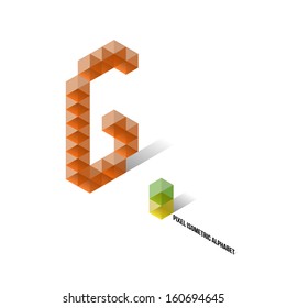 G Pixel Isometric Alphabet Vector Illustration Stock Vector (Royalty ...