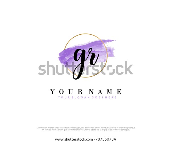 G R Initial Water Color Logo Stock Vector (Royalty Free) 787550734 ...