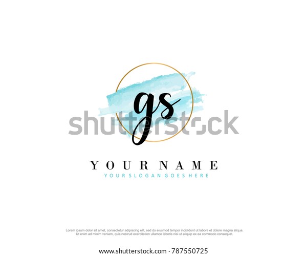 G S Initial Water Color Logo Stock Vector (Royalty Free) 787550725 ...
