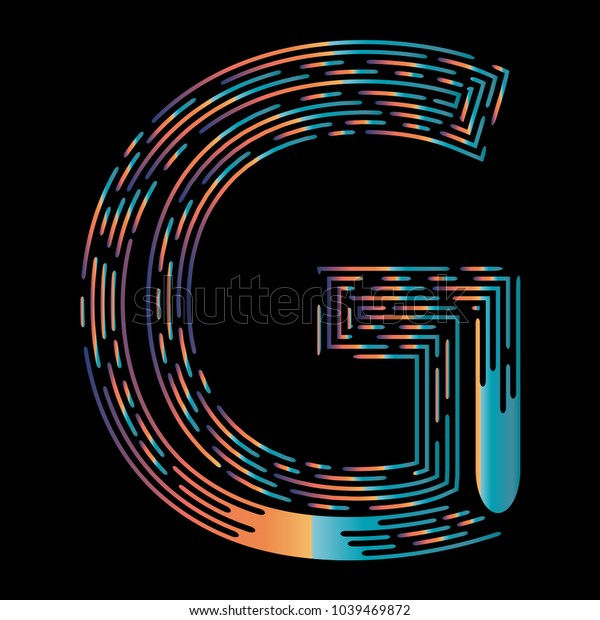 G Typographic Icon On Dark Background Stock Vector (Royalty Free ...