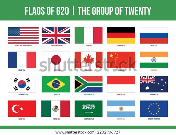 G20 Flags Group Twenty Flags Intergovernmental Stock Vector (Royalty ...
