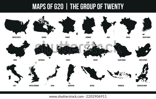 G20 Maps Group Twenty Intergovernmental Forum Stock Vector (Royalty ...