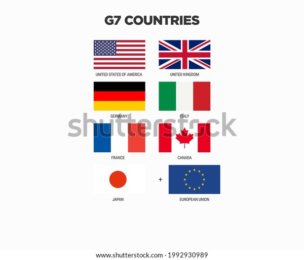 G7 Countries Flags Group Seven National Stock Vector (Royalty Free ...