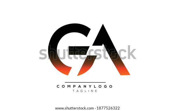 Ga Icon Monogram Letter Text Alphabet Stock Vector (Royalty Free ...