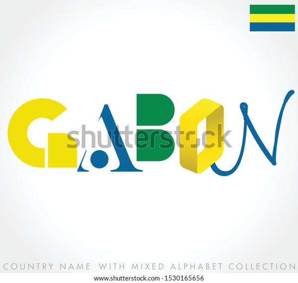 Gabon Country Name Mixed Alphabets Isolated Stock Vector (Royalty Free ...