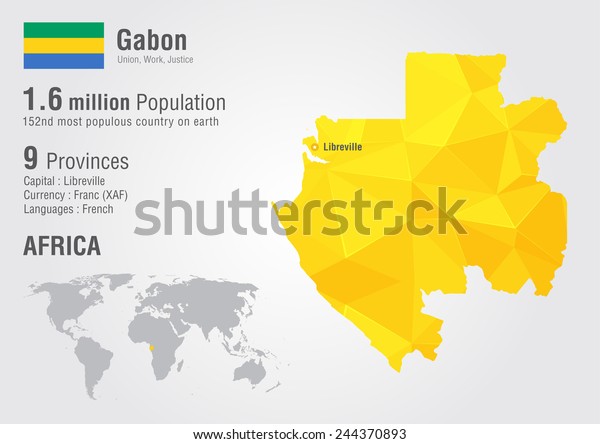Gabon World Map Pixel Diamond Texture Stock Vector (Royalty Free ...