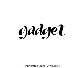 Gadget Handdrawn Word Lettering Vector Illustration Stock Vector ...