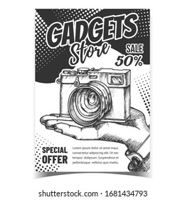 Gadgets Store Creative Advertising Banner Vector Stock Vector (Royalty ...