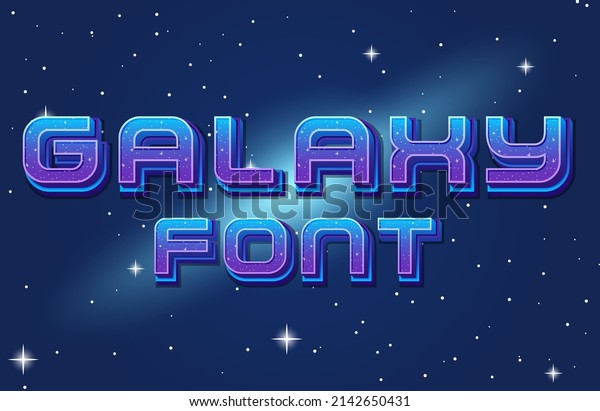 Galaxy Font Logo On Space Background Stock Vector (Royalty Free ...