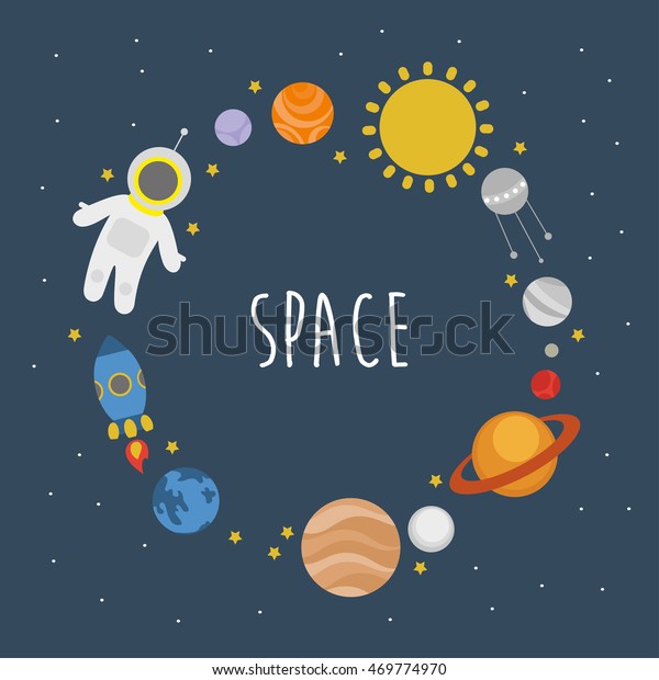Galaxy Illustration Space Frame Design Vector Stock Vector (Royalty ...
