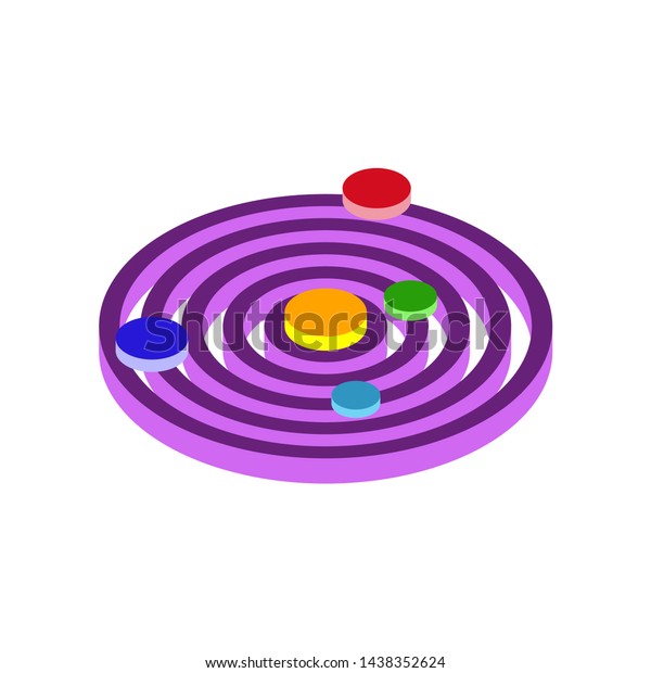 Galaxyplanets Solar Systemisometric 3d View 스톡 벡터(로열티 프리) 1438352624 ...