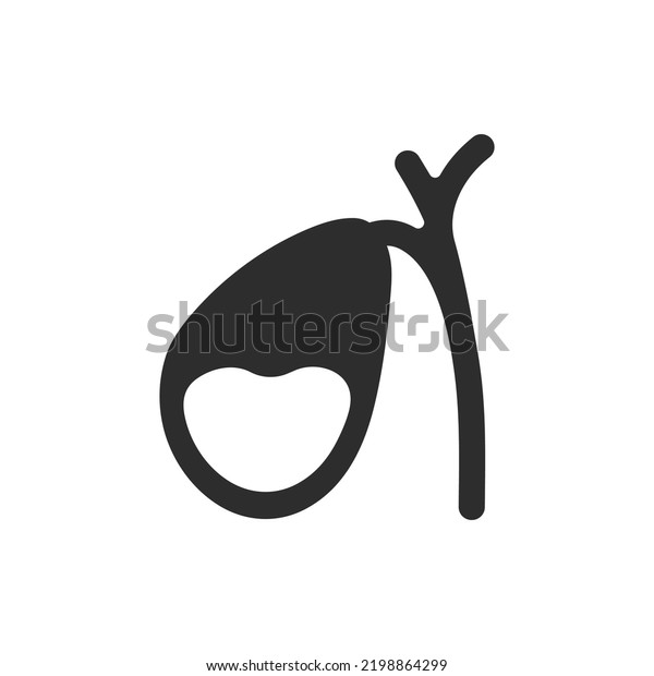 Gall Bladder Icon Monochrome Black White Stock Vector (Royalty Free ...