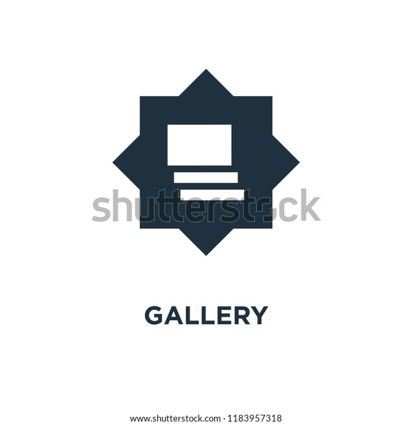 Gallery Icon Black Filled Vector Illustration Stock Vector (Royalty ...