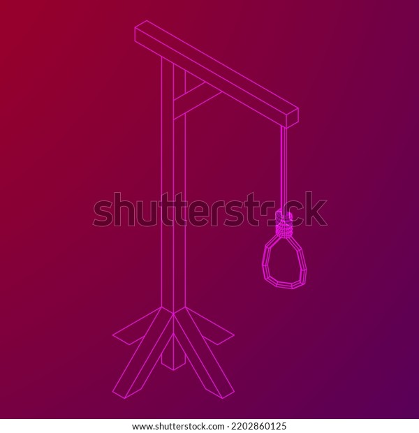 Gallows Hanging Rope Place Execution Middle Stock Vector (Royalty Free ...