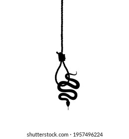 Gallows Hanging Rope Snake Vector Dramatic Stock Vector (Royalty Free ...