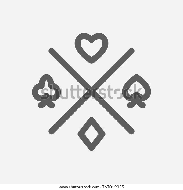 Gamble Chance Icon Line Symbol Isolated Stock Vector (Royalty Free ...
