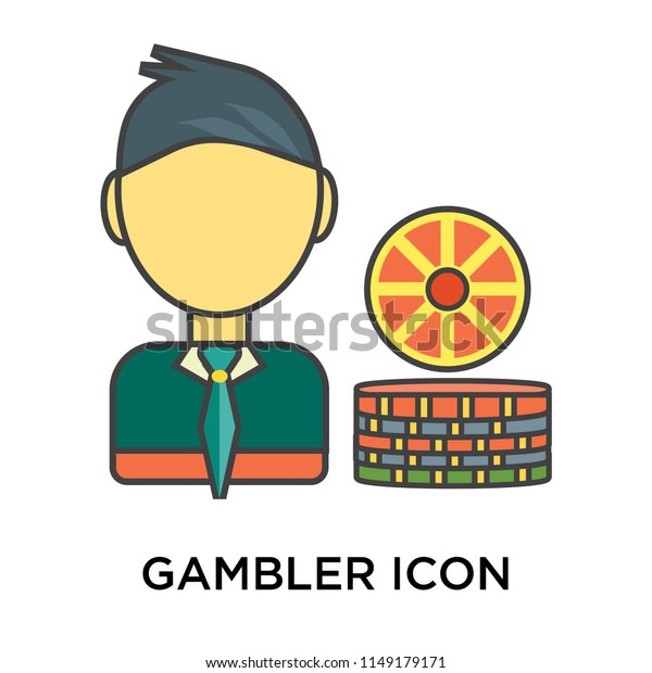 Gambler Icon Vector Isolated On White Stock Vector (Royalty Free ...