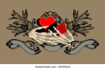 Gambling Sign Skeleton Hands Vector Illustration Stock Vector (Royalty ...