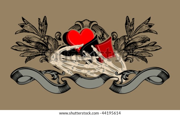 Gambling Sign Skeleton Hands Vector Illustration Stock Vector (Royalty ...