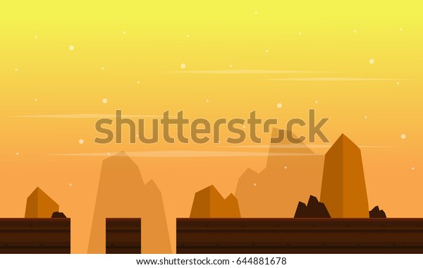 Game Background Cliff Scenery Stock Vector (Royalty Free) 644881678 ...