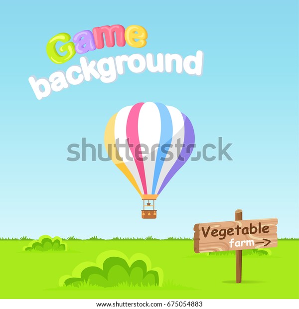 Game Background Vegetable Farm Sign Board Stock Vector (Royalty Free ...