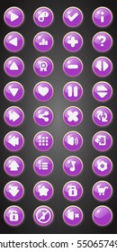 Set Round Buttons Flat Style 2d Stock Vector (Royalty Free) 572386423 ...