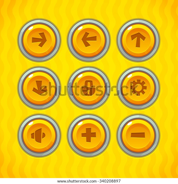 Game Buttons Icons Set 1 Vector Stock Vector (Royalty Free) 340208897 ...